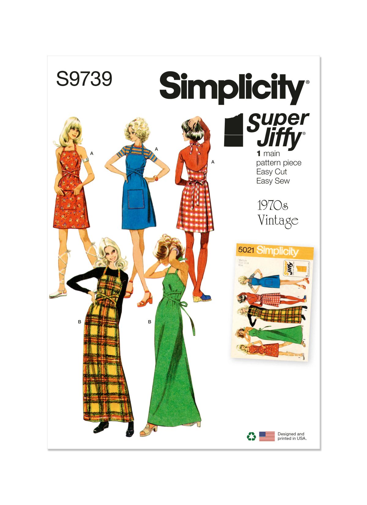 Simplicity Sewing Pattern S9739 Misses’ Back-Wrap Dress and Pinafore in ...