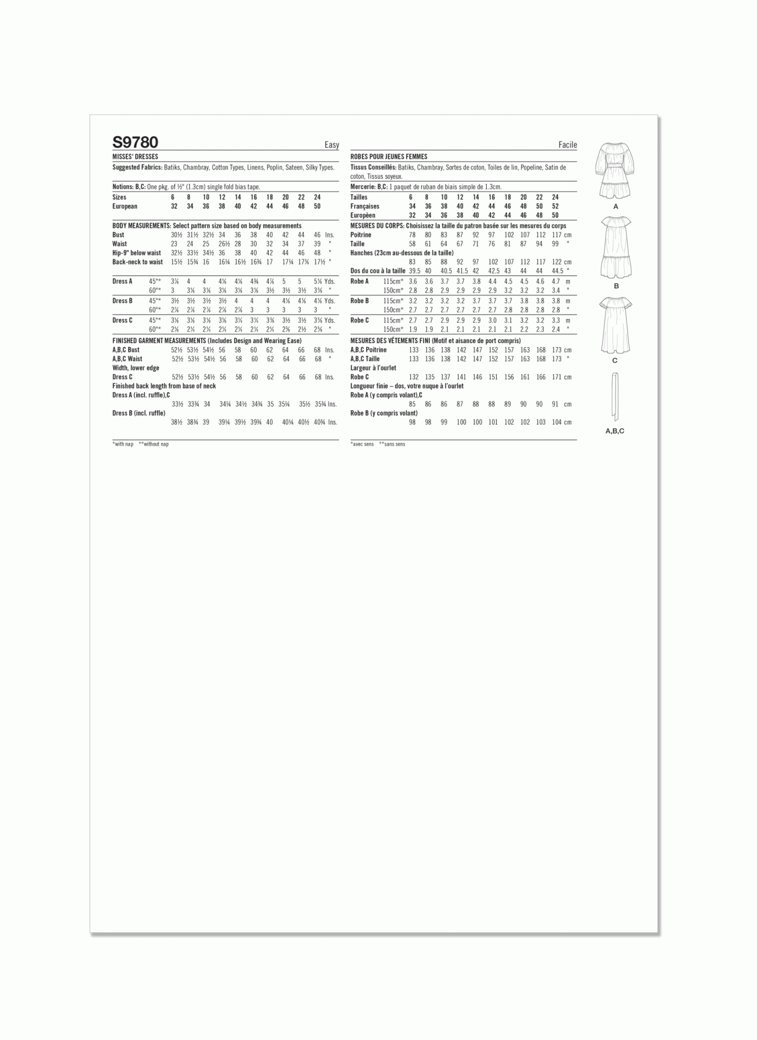 Simplicity Sewing Pattern S9780 Misses’ Dresses - Sewdirect