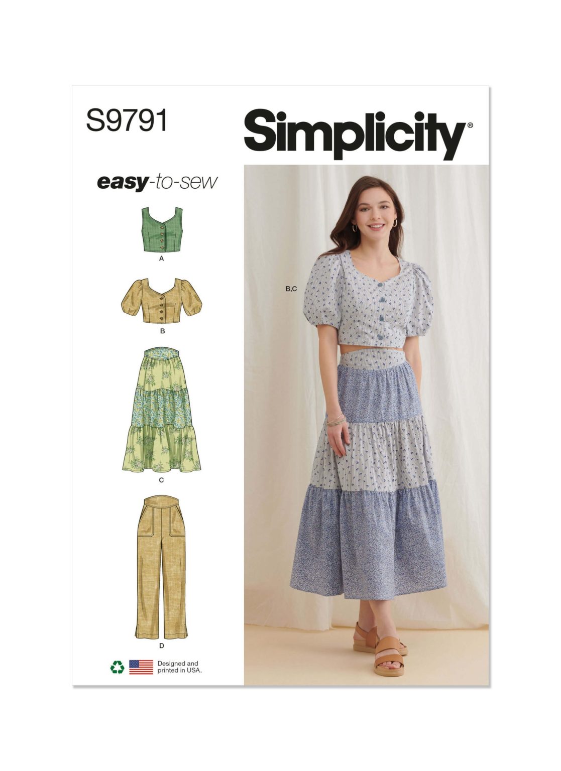 Simplicity Sewing Pattern S9791 Misses’ Tops, Skirt and Trousers ...