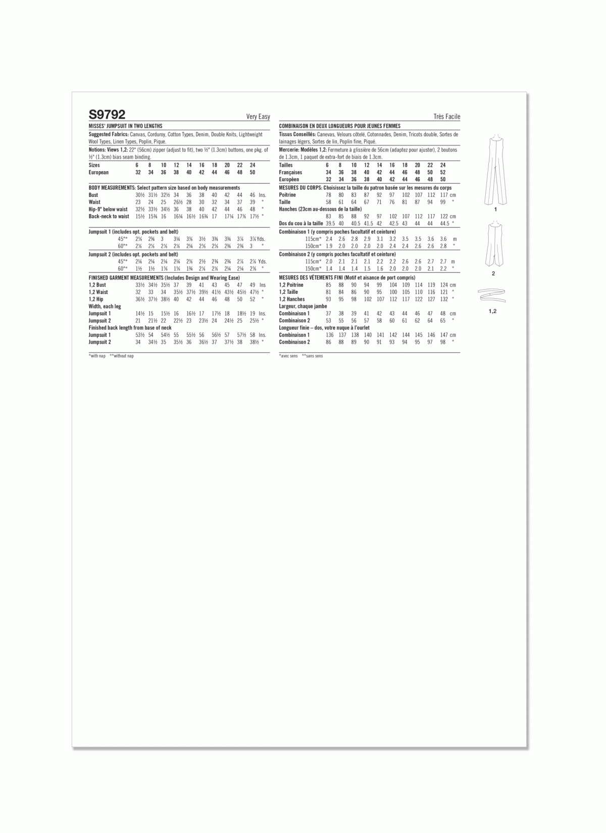 Simplicity Sewing Pattern S9792 Misses’ Jumpsuit in Two Lengths - Sewdirect