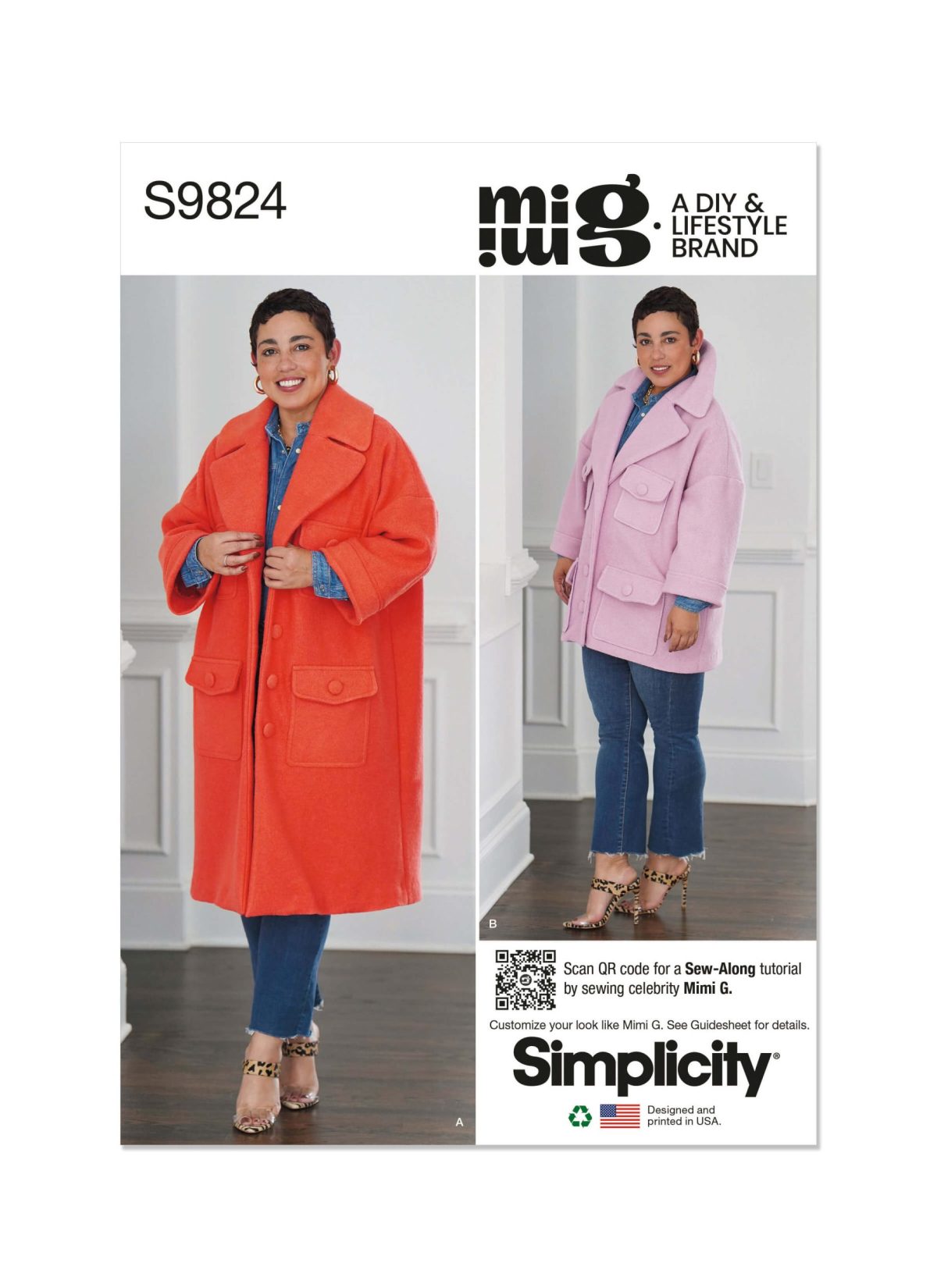 Simplicity Sewing Pattern S9824 Misses’ Coat in Two Lengths by Mimi G ...