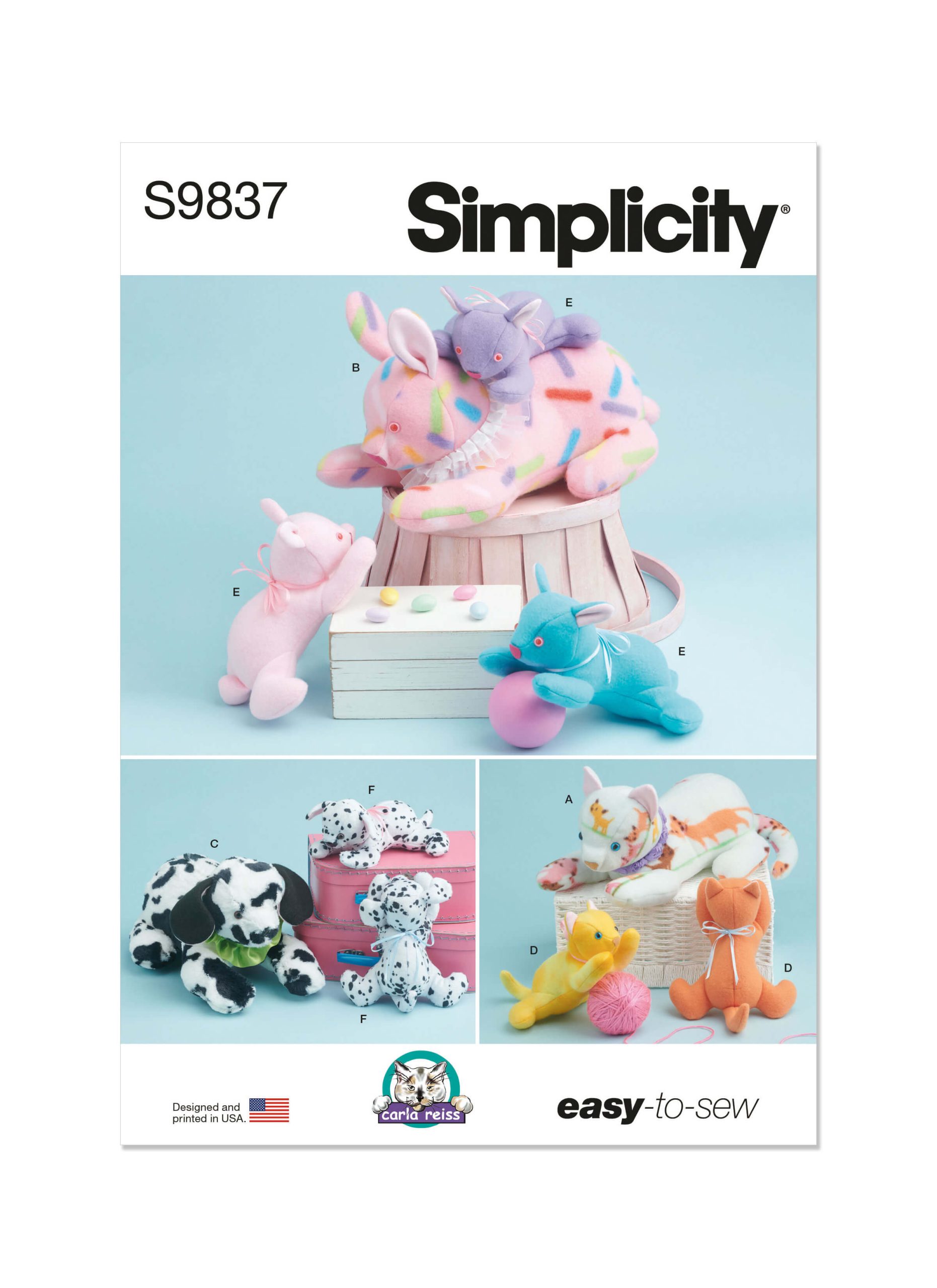 Simplicity Sewing Pattern S9837 Plush Animals by Carla Reiss Design ...