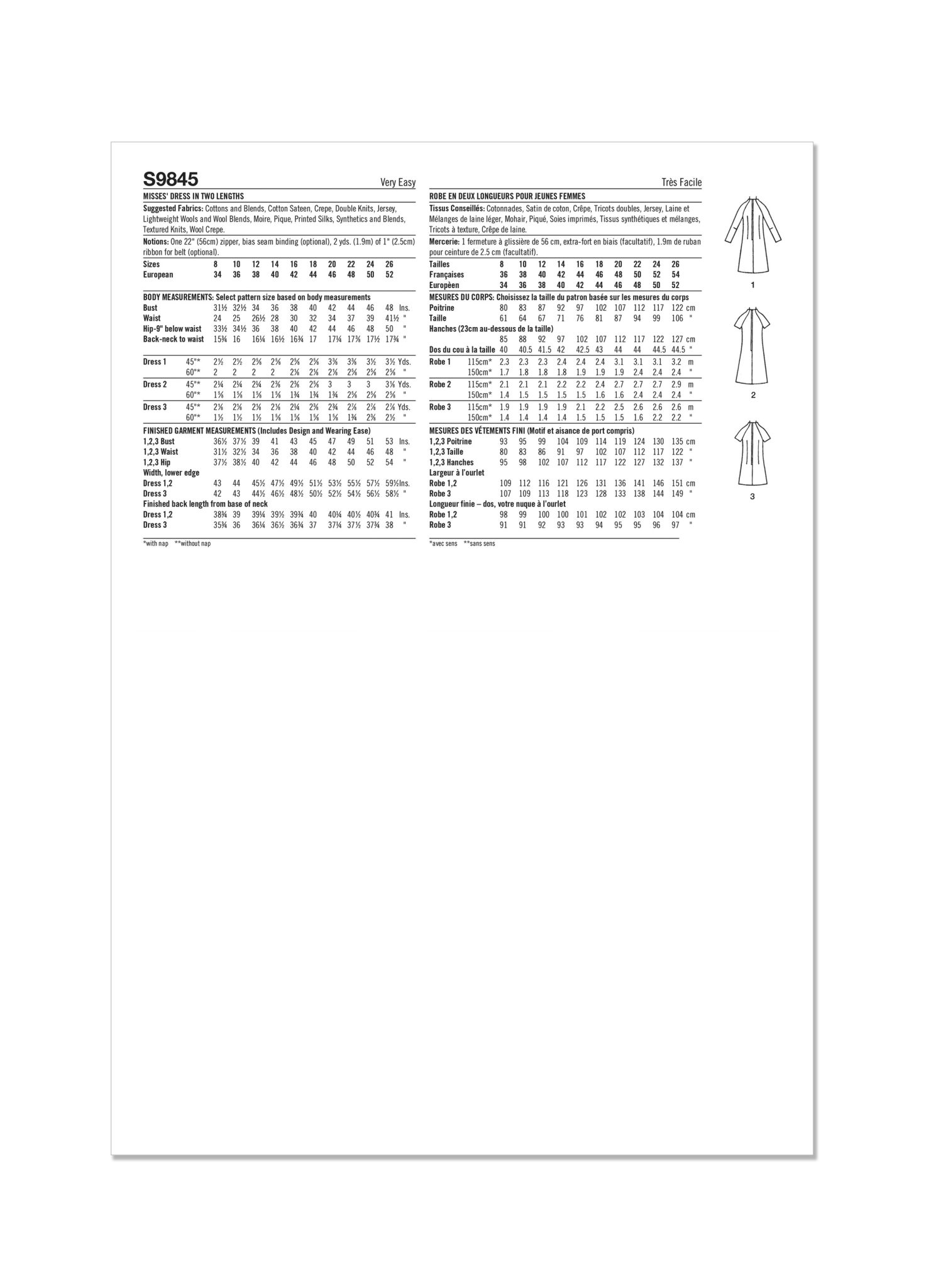 Simplicity Sewing Pattern S9845 Misses’ Vintage Dress in Two Lengths ...