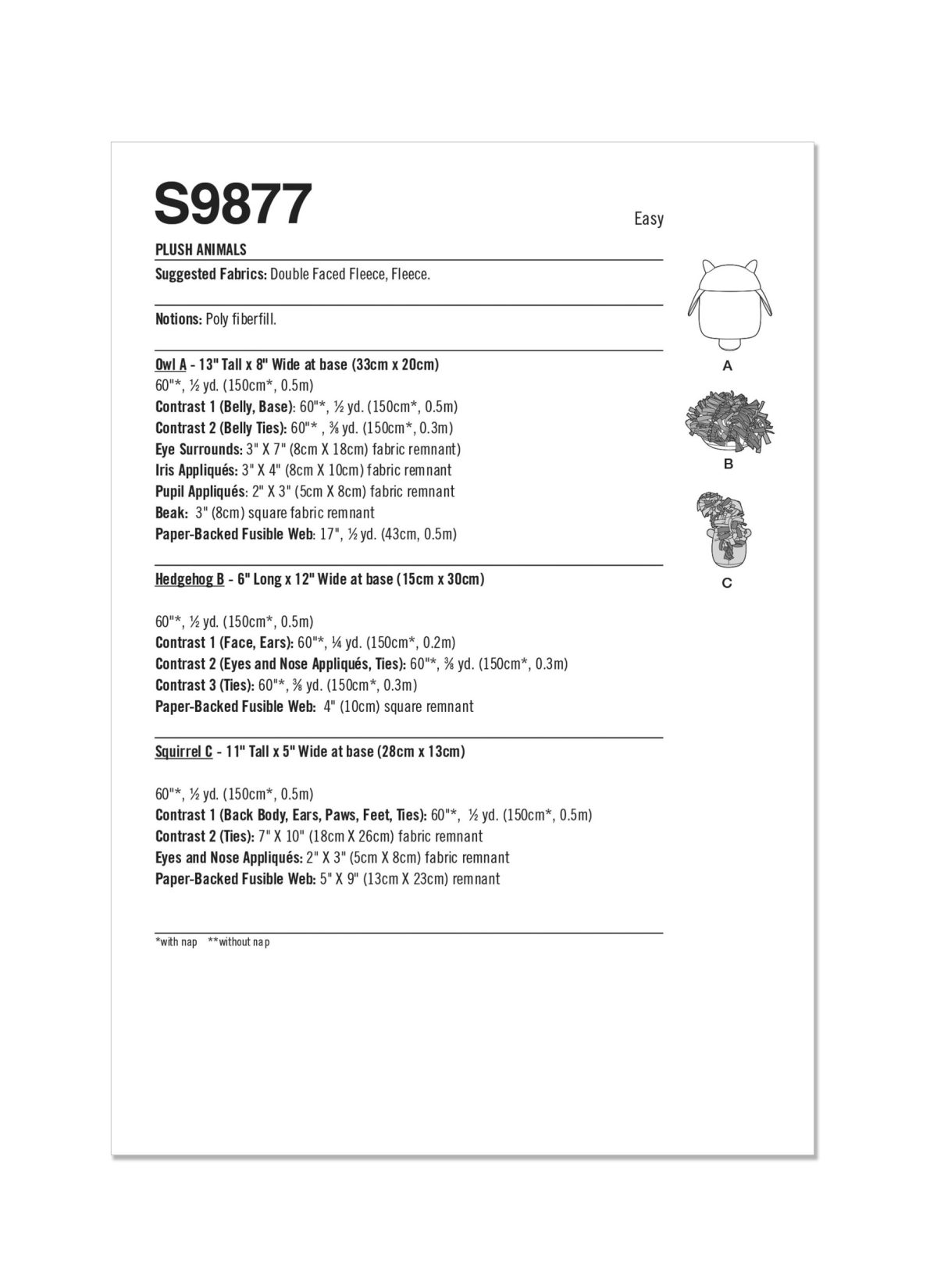 Simplicity Sewing Pattern S9877 Plush Animals by Carla Reiss Design ...