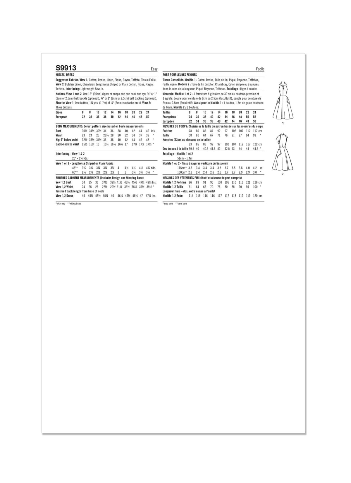 Simplicity Sewing Pattern S9913 Misses’ Dress - Sewdirect