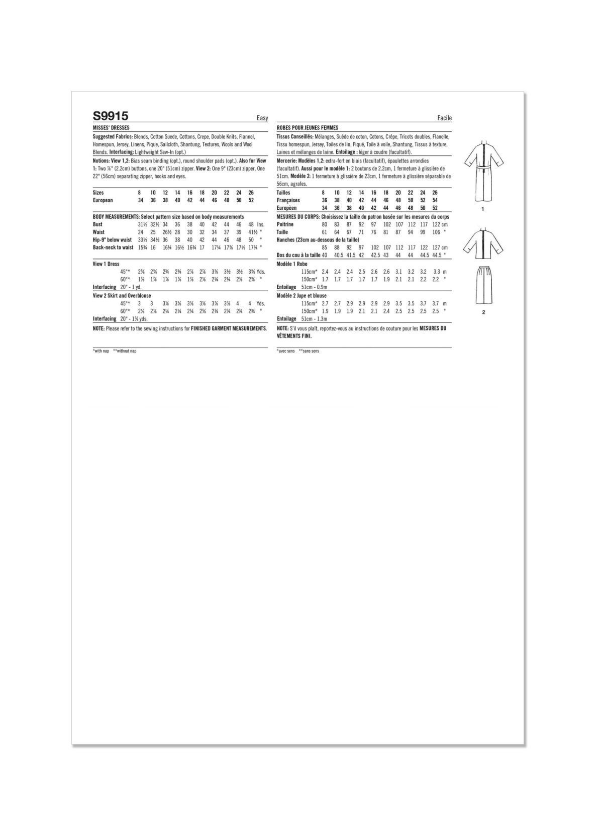 Simplicity Sewing Pattern S9915 Misses’ Dresses - Sewdirect