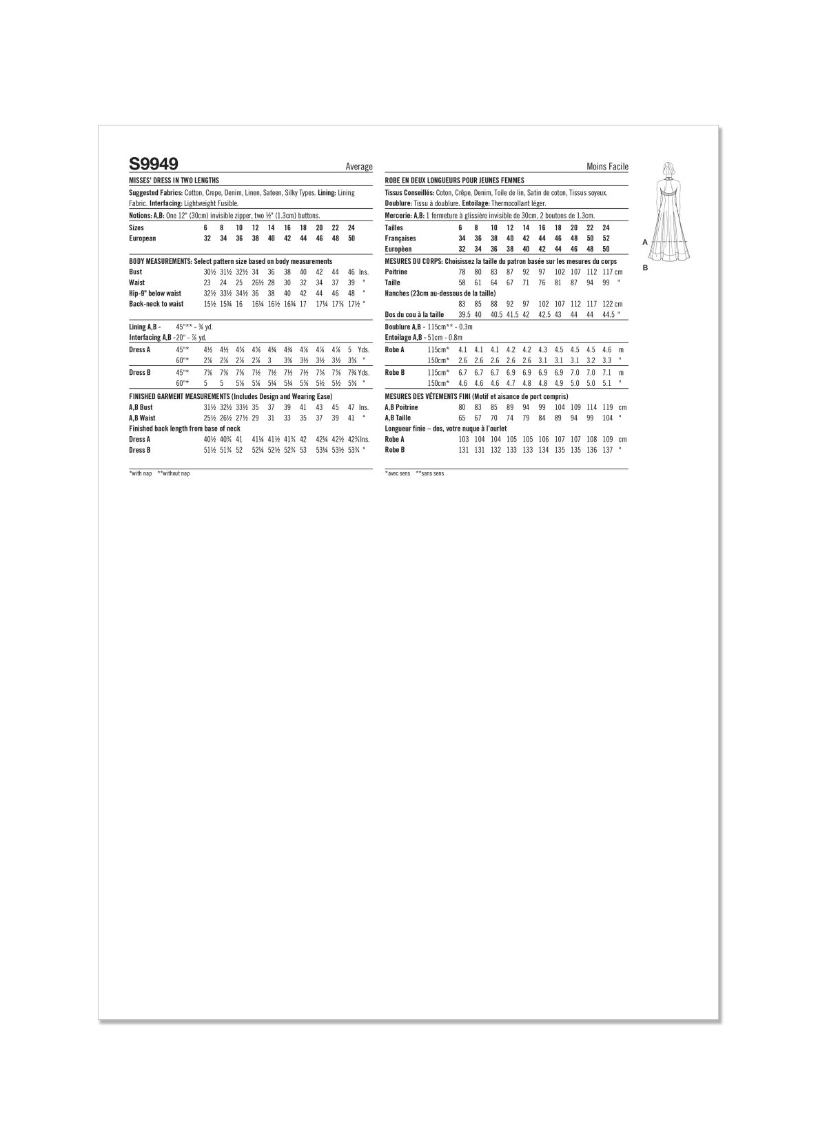 Simplicity Sewing Pattern S9949 Misses’ Dress in Two Lengths - Sewdirect