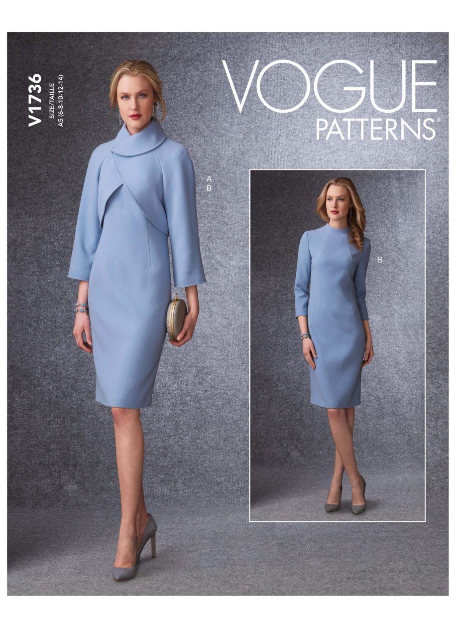 Vogue Patterns V1736 Misses’ Lined Raglan-Sleeve Jacket and Funnel-Neck ...