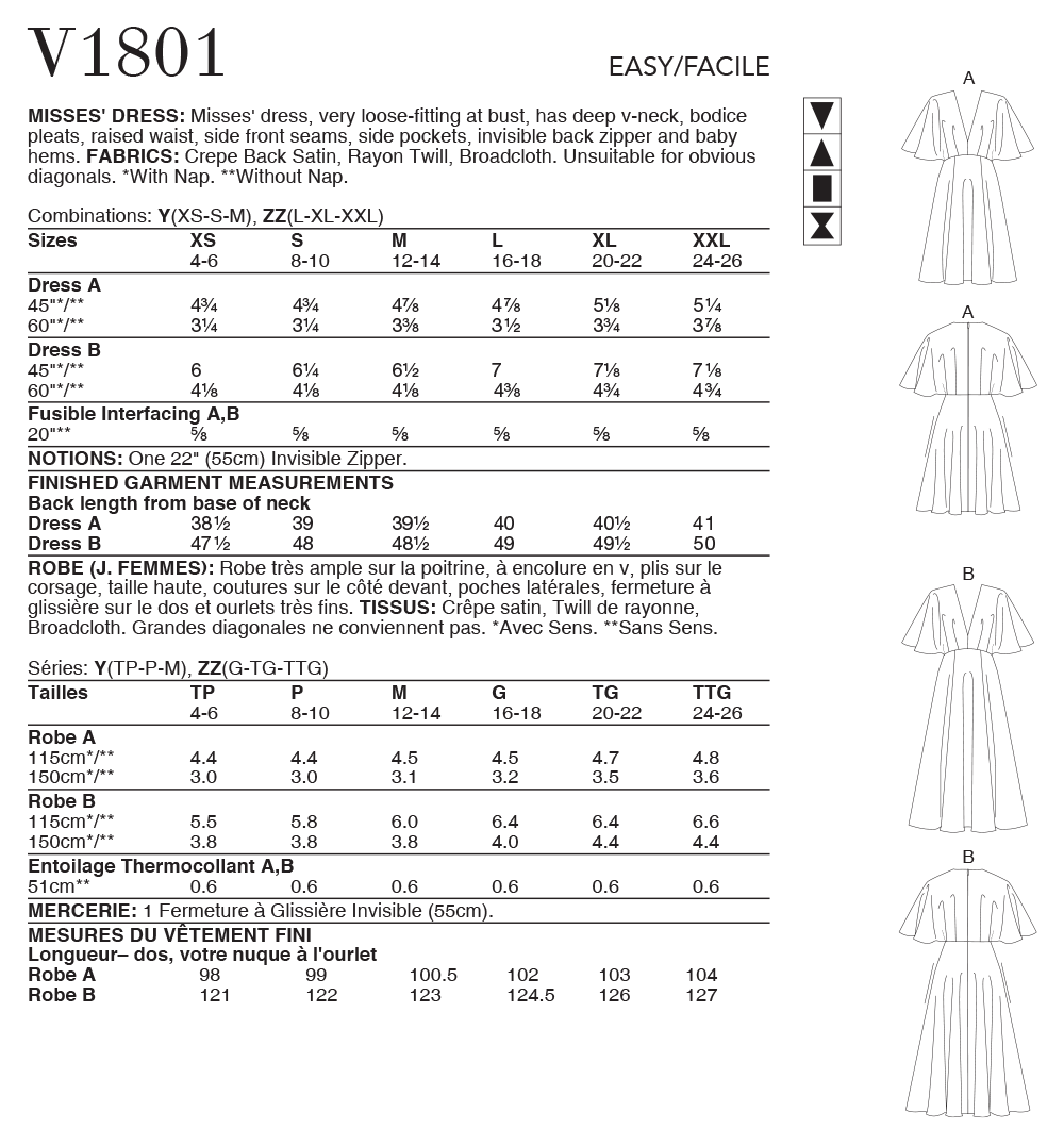 Vogue Patterns V1801 Misses’ Dresses - Sewdirect
