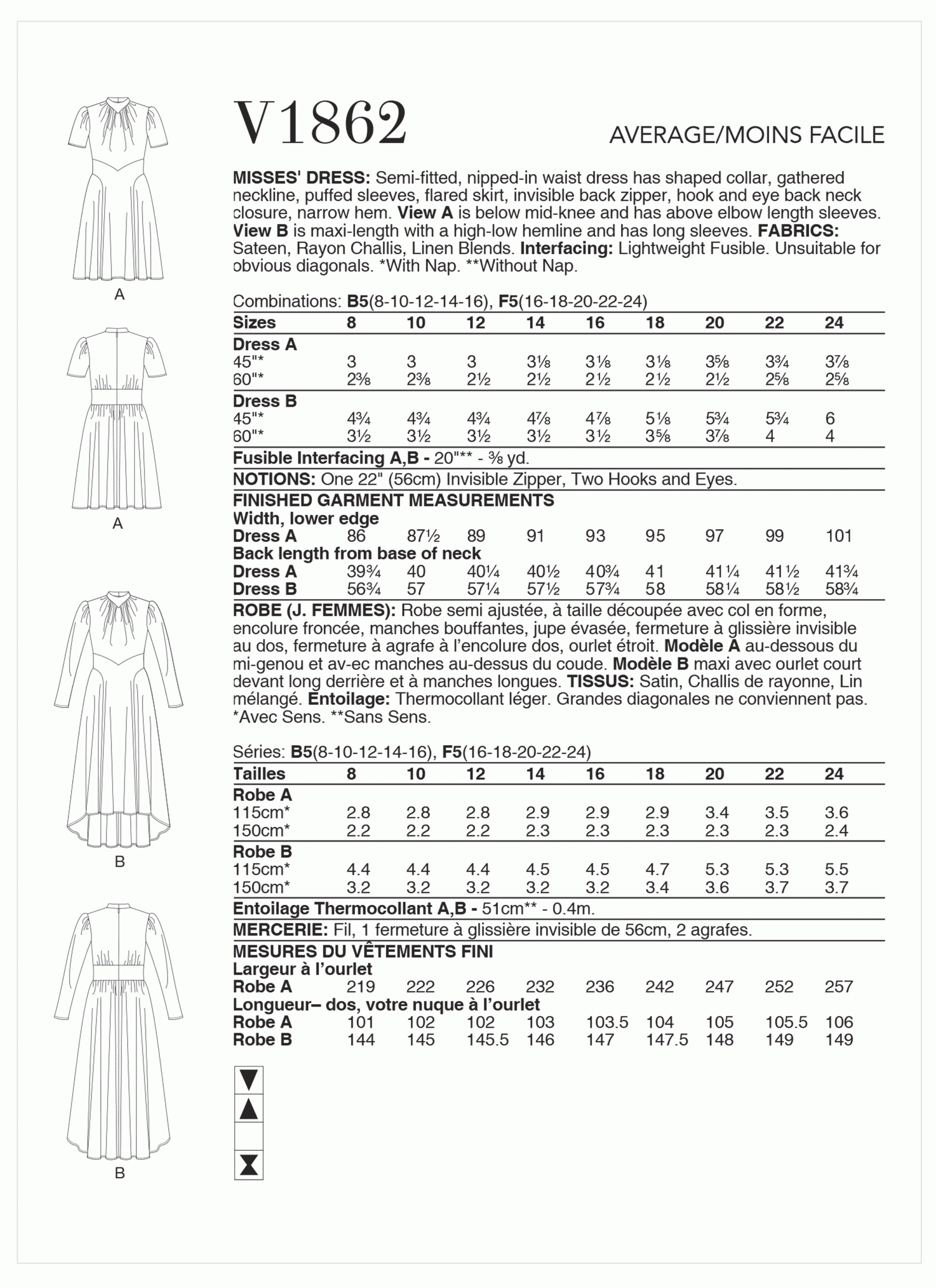 Vogue Patterns V1862 Misses’ Dress - Sewdirect