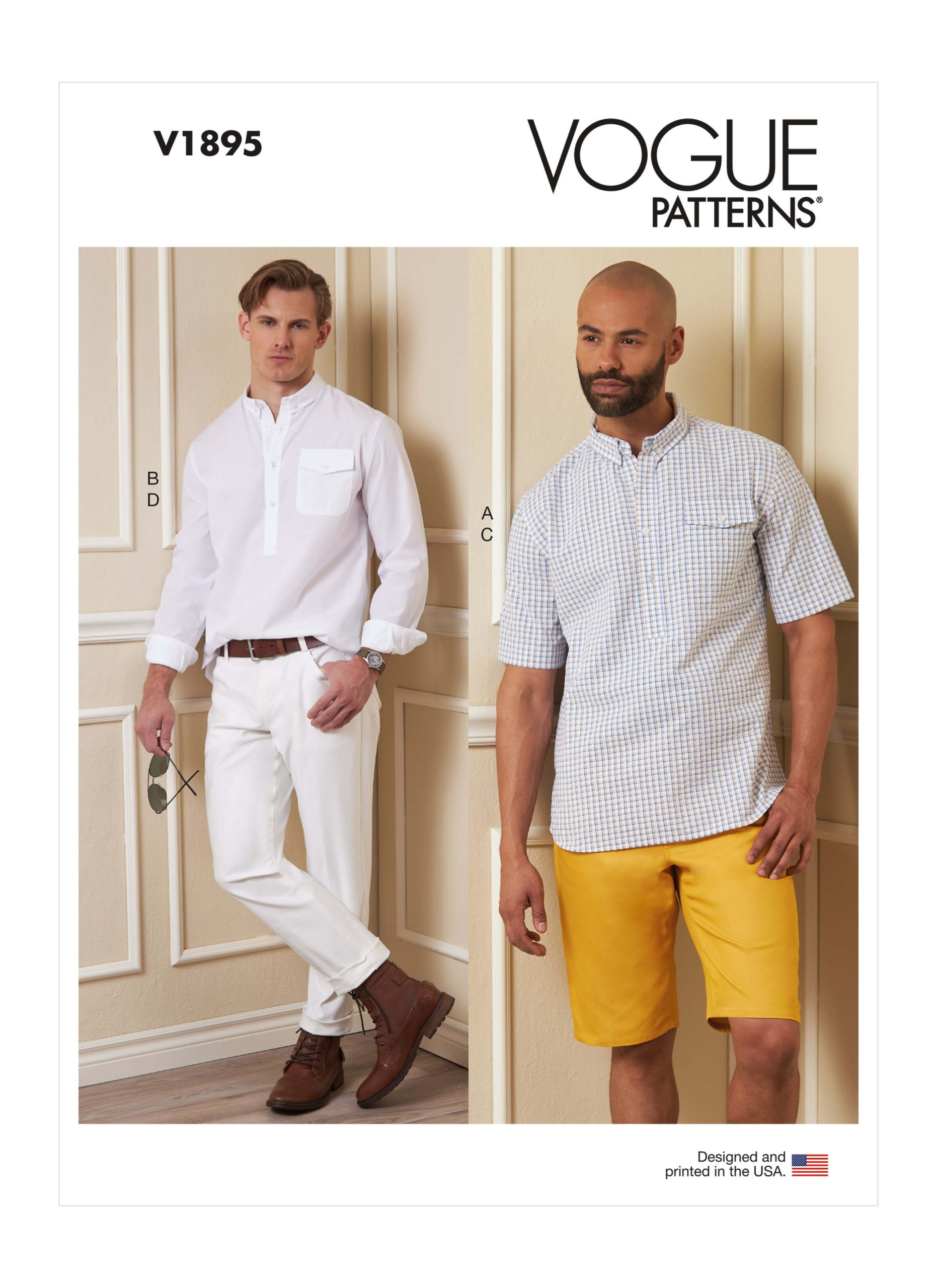 Vogue Patterns V1895 Men’s Shirts, Shorts and Trousers - Sewdirect