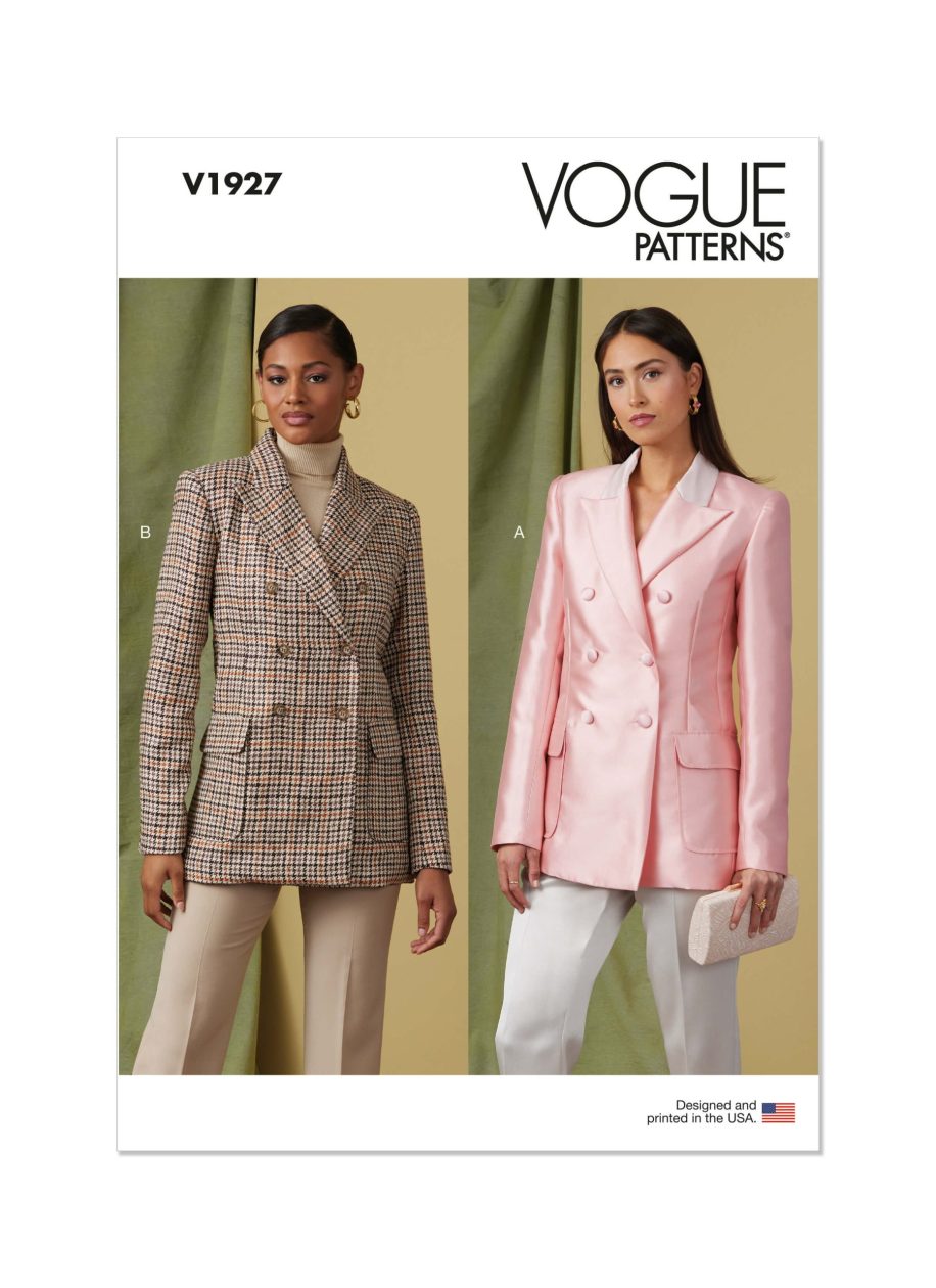 Vogue Patterns V1927 Misses’ Double-Breasted Jacket - Sewdirect