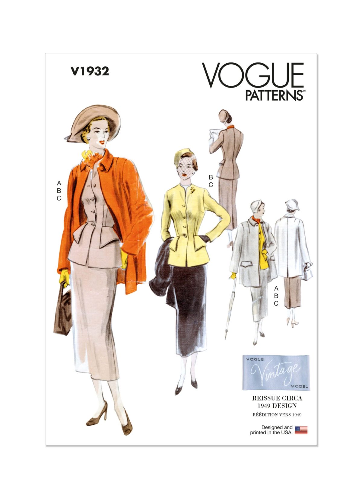 Vogue Patterns V1932 Misses’ Vintage Suit and Coat - Sewdirect