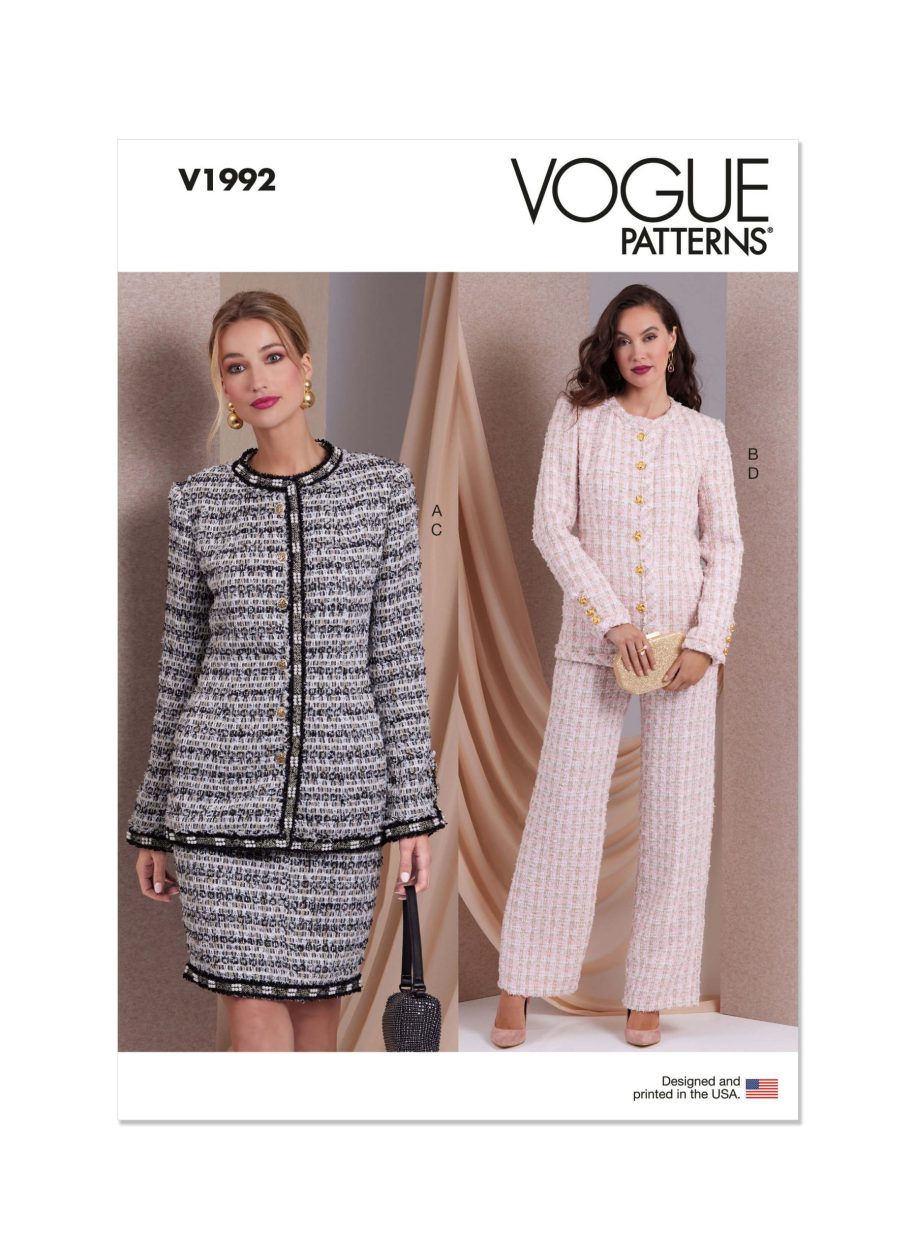 Vogue Patterns V1992 Misses’ Jackets, Skirt and Trousers - Sewdirect