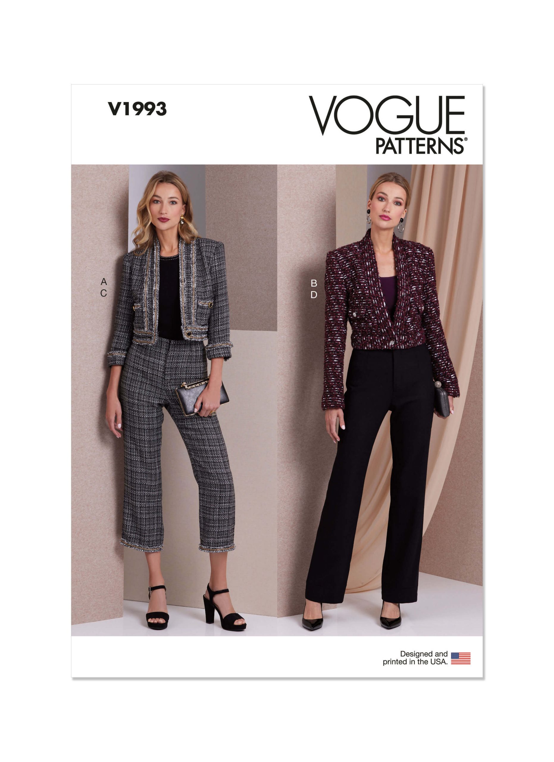 Vogue Patterns V1993 Misses’ Jacket and Trousers - Sewdirect