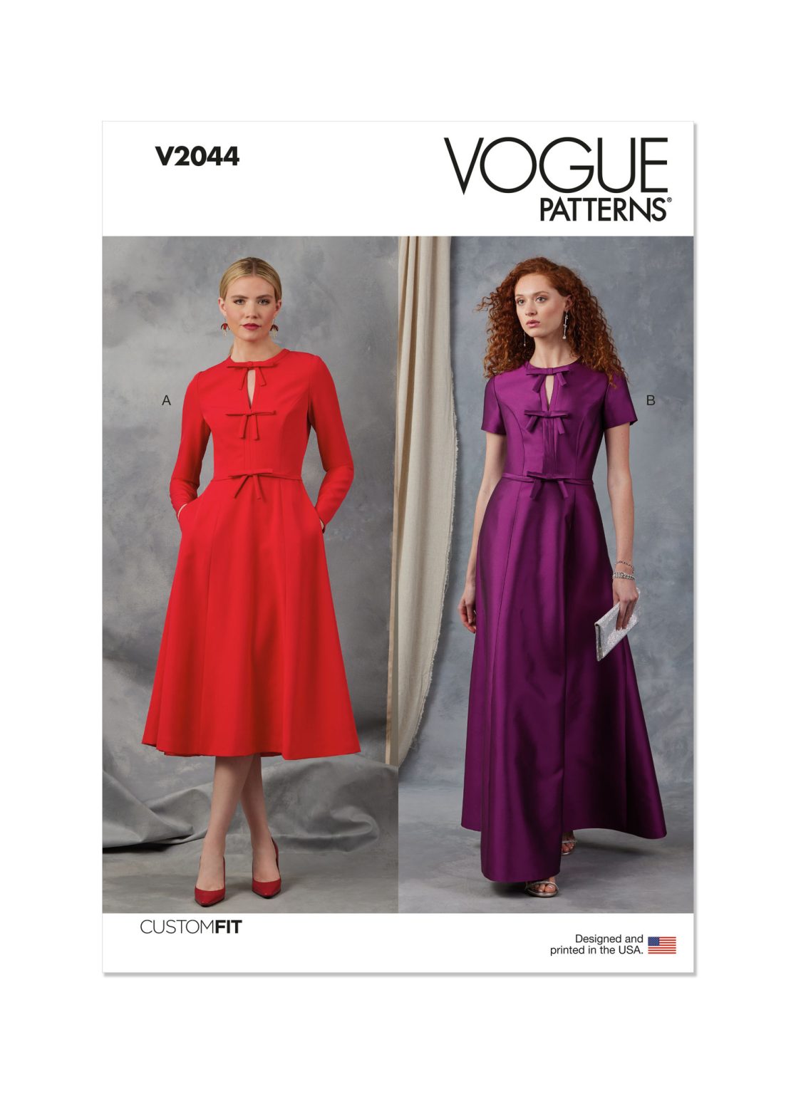 Vogue Sewing Pattern V2044 Misses’ Dress with Sleeve and Length ...