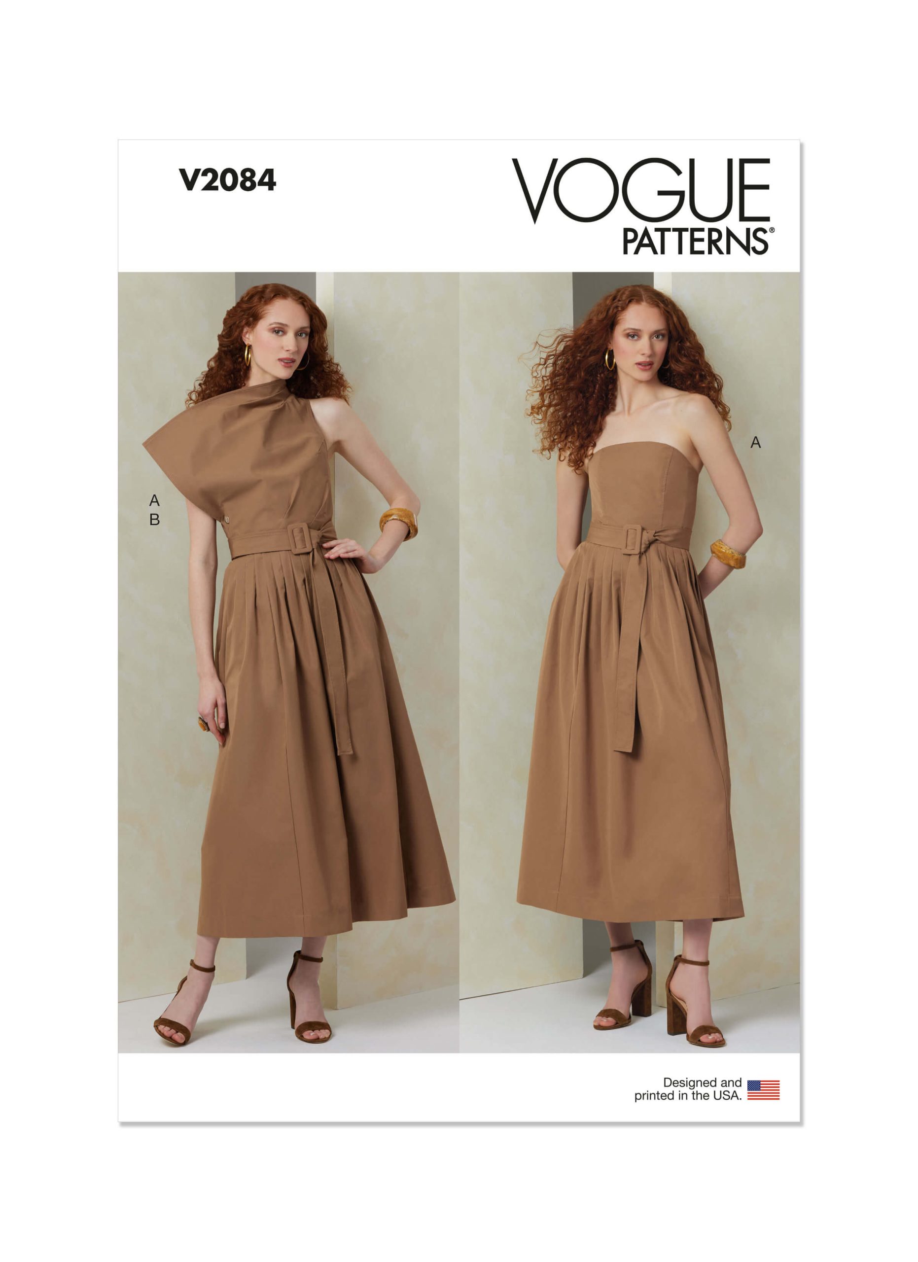 Vogue Patterns Sewing Pattern V2084 Misses’ Dress with Belt and ...
