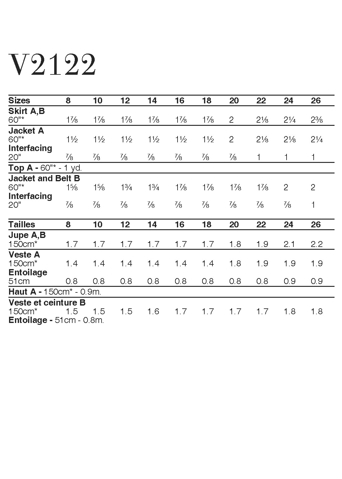 Vogue Patterns Sewing Pattern V2122 Misses’ Knit Jacket, Belt, Skirt ...