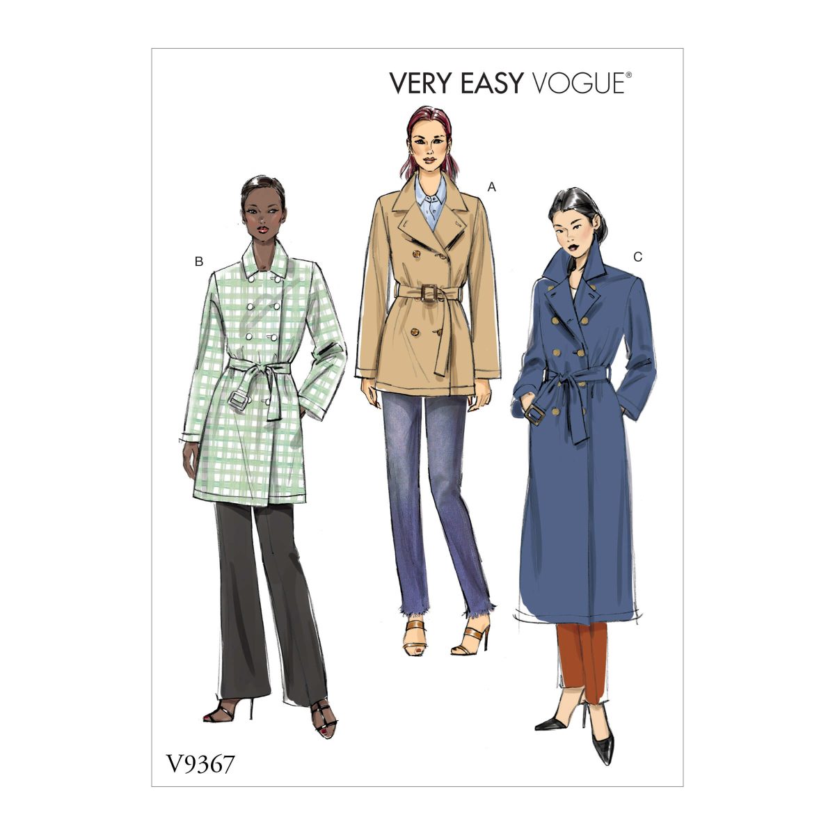 Vogue Patterns V9367 Misses’ Trench Coat and Belt - Sewdirect
