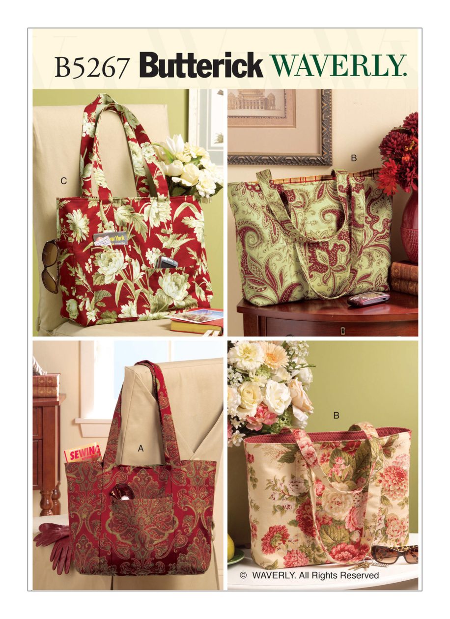 Butterick Sewing Pattern B5267 Tote Bags in Three Styles - Sewdirect